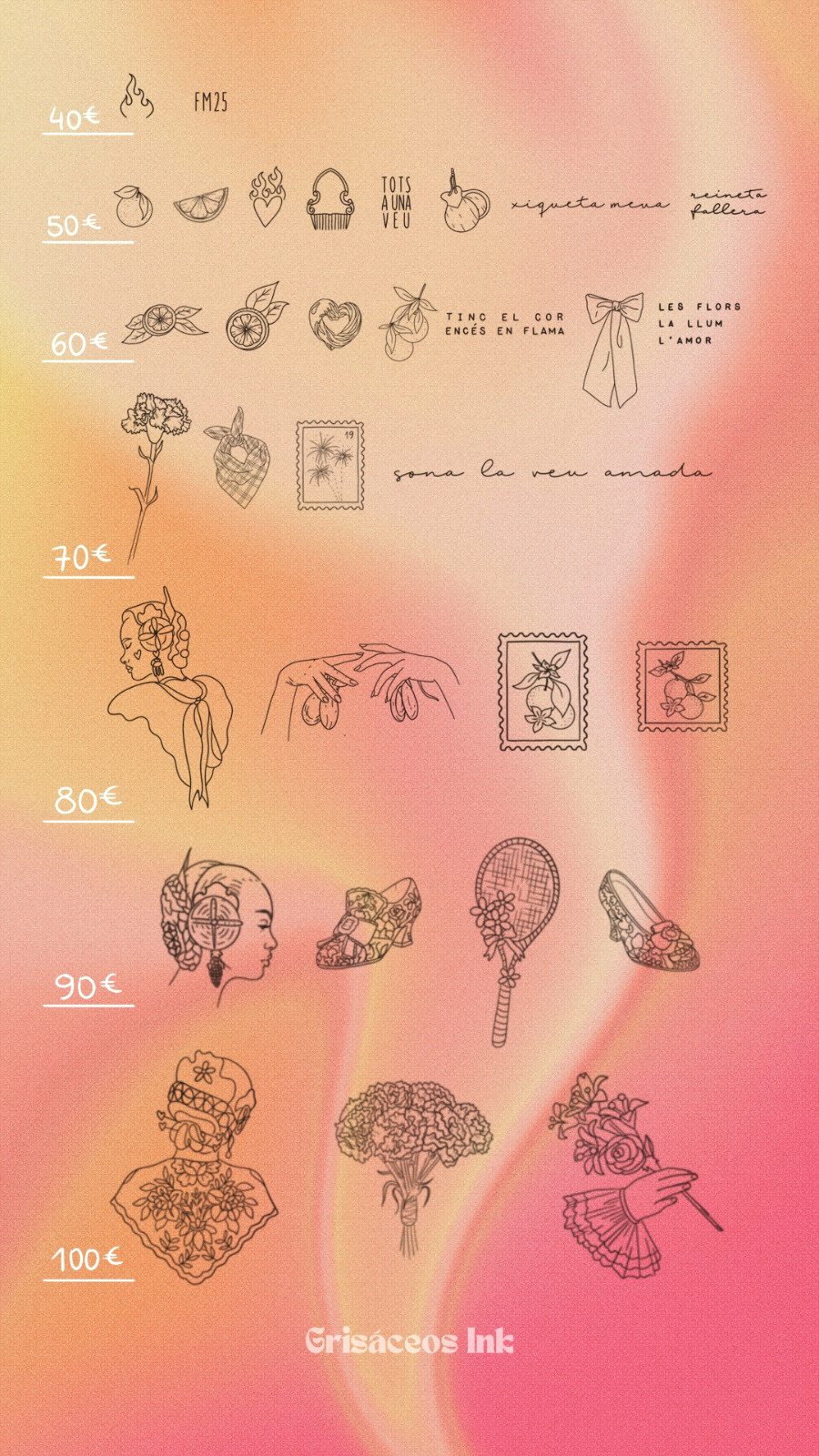 Flash tattoo fallas 2025 · Grisáceos Ink, FINE LINE VALENCIA